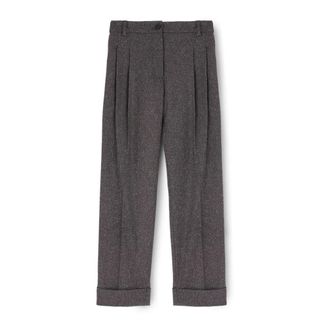 Motivi Hose mit Umschlag in garngef&auml;rbtem Gewebe - - Trousers - Damen - Grau - 2XS