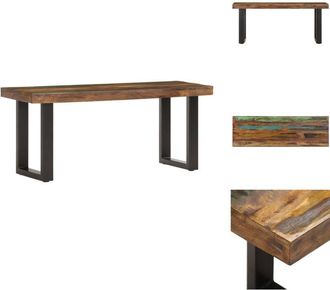 vidaXL Vidaxl - Sitzbank 110 cm Altholz und Stahl - Industrielle Sitzbank - Holzmöbel - Vintage Bank - Altholzbank - Wohnzimmersofa