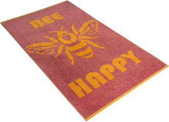 Vossen Bee Happy Strandtuch 100 x 180 cm BlackBerry