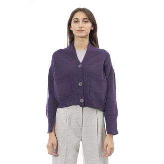 Alpha Studio Femme, Pulls, Violet, Taille: 38 FR Cardigan à boutons avec poches