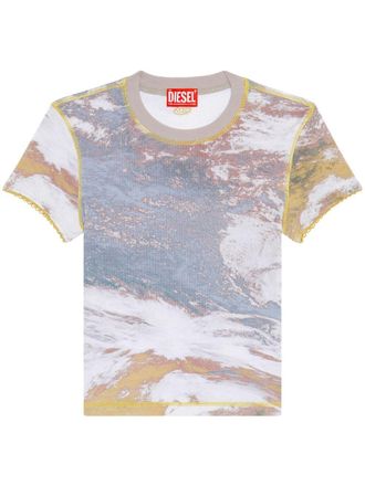 Diesel t-shirt nervur&eacute; T-Skinzy-Lace - Bleu