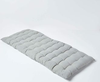 Homescapes Bankauflage 2-Sitzer grau - Sitzkissen Bank Outdoor/Indoor, Oeko-TEX-Zertifiziert, Sitzauflage waschbar für Gartenbank & Sitzbank, 108x42 cm