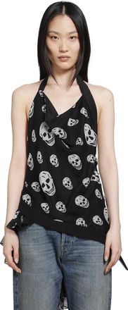 Alexander McQueen Skull Print Asymmetric Top
