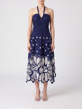 Farm Rio Richelieu Midikleid aus Baumwolle mit Blumenmuster und Neckholder