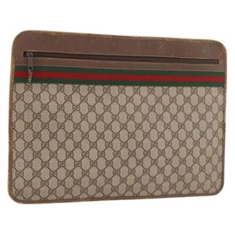 Gucci Pre-owned Vintage GG Canvas Clutch - Femme - Pre-owned - Beige - Taille: ONE Size