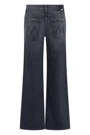 Mother Womens Wide-Leg Jeans Grey Cotton