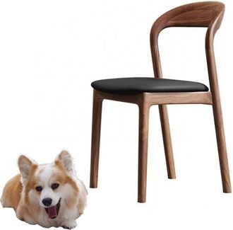 Generic Holz Essstühle mit Sitz und starker Fester Basis -Essen für kleine Räume, schlankes Profil gekrümmte Rücken Schwarz 81 * 43 * 46cm