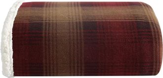 Eddie Bauer Throw Blanket Wendbare Sherpa-Bettw&auml;sche und geb&uuml;rstetes Fleece, leichte Heimdekoration f&uuml;r Bett oder Couch, Polarfleece, Kunstfell, Nordische Rosine