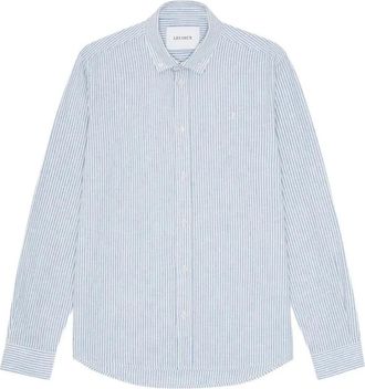 Les Deux Homme, Chemises, Bleu, Taille: XS Konrad Stripe Shirt