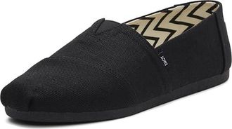Toms Alpargata Mocassins à enfiler pour homme en toile de coton recyclée respectueuse de lenvironnement Gore élastique Semelle en caoutchouc, noir/noir, 43