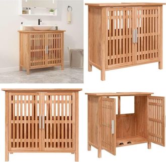 vidaXL Armoire de salle de bain 66x29x61,5 cm Bois massif de noyer - Meuble De Salle De Bain - Armoire De Salle De Bain - Meuble Vasque - Commode Salle De