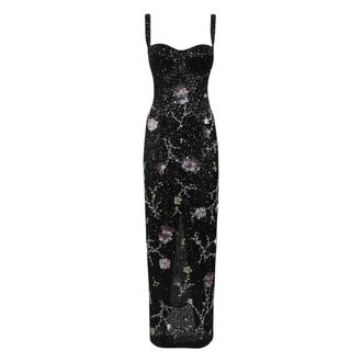 Des_Phemmes Floral Sequin Gown - - Dresses - Damen - Schwarzk - M