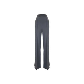 Elisabetta Franchi Hosen mit Rei&szlig;verschluss und Haken - - Trousers - Damen - Grau - L