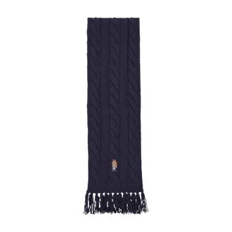 Polo Ralph Lauren Geflochtenes Strickschal mit Teddy-Logo - - Accessories - Damen - Blau - ONE SIZE