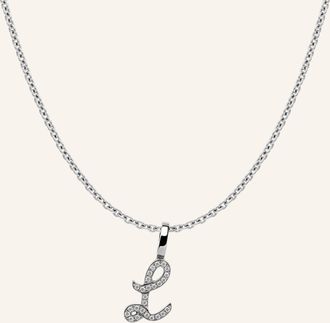 Cada Cada Kette Tiny Diamond Letter L silber