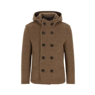 Bomboogie Gekn&ouml;pfter Wollmantel - - Jackets - Herren - Braun - M