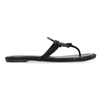 Tory Burch Riemchensandalen aus Leder mit Strass - - Shoes - Damen - Schwarzk - 36 EU