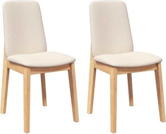 vidaXL Esszimmerst&uuml;hle mit Kissen 2 Stk. Massivholz Gummibaum - Vidaxl