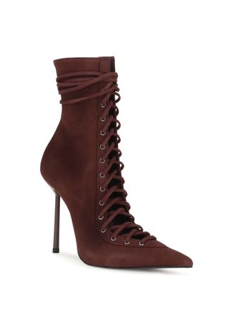 Le Silla Womens Colette Ankle Boots Cherry Calf Leather Bos Taurus