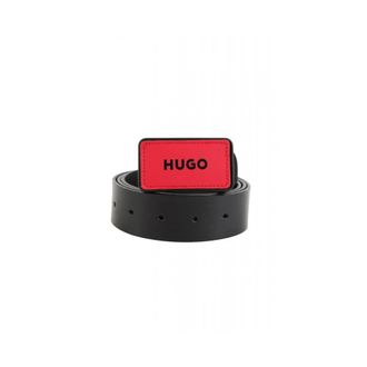 HUGO BOSS Homme, Accessoires, Noir, Taille: 95 CM Ceinture en cuir &agrave; boucle griff&eacute;e