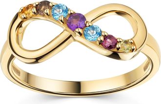 Zeeme Gemstones Ring 925/- Sterling Silber vergoldet Infinity