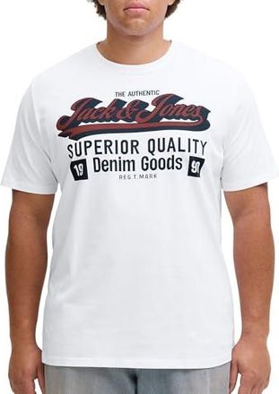 Jack & Jones Jjelogo T-Shirt SS Oneck 2 col Aw25 Noos Pls - Grande Taille, Cloud Dancer, 5XL