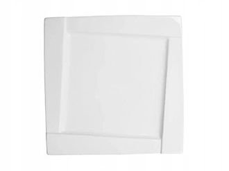 Ambition Speiseteller Kubiko 31 cm quadratisch Hartglasgeschirr Teller E&szlig;teller Porzellan Flachteller Tellerset Geschenk modern elegant, Wei&szlig;