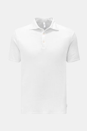 04651/ Herren - Leinen Jersey-Poloshirt wei&szlig;