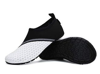 Saguaro Chaussons Homme Femme Pantoufles Eté Antidérapantes Slipper Atmungsaktiv Léger, Trafic Blanc 46/47EU