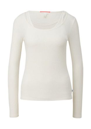 QS by s.Oliver Langarmshirt T-Shirt Doppellagiges Langarmshirt