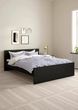 Dmora Doppelbett Hortense, Struktur des Container-Betts, Sommier mit Verkleidung, Matratzenhalterstruktur, 207x166 h80 cm, Schwarz