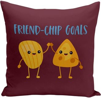 Fabulous Kissen Kissenbezug 40x40 cm Friend-Chip Goal Wortspiel Essen Strassenessen Snack
