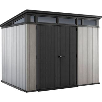 Dmora Gartenhaus Passeri, Gartenh&uuml;tte, Gartenhaus, Werkzeugschuppen, 277x218 h226 cm, Grau - Dmora
