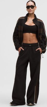 lululemon Womens Steady State Oversized Track Pant Stripe pour Femmes - Noir - Taille XS