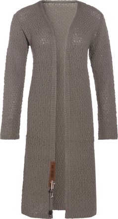 Knit Factory Luna Lange Strickjacke - Damen Strickjacke mit Wolle - Cardigan mit Hochwertige Qualit&auml;t - Grobstrickjacke f&uuml;r Damen - Marron - 40/42