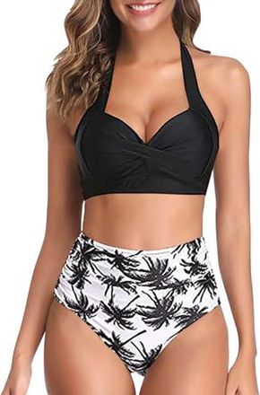 Generic Ensemble bikini sexy et &eacute;l&eacute;gant pour femme - Deux pi&egrave;ces - Col en V - Triangle - Push Up - Bikini de plage - Maillot de bain ventre plat - Haut de bik