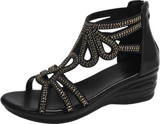 Generic Chaussures dété pour femme Sandales à fleurs : sandales dété élégantes avec talon Sandales vintage Mules légères orthopédiques confortables pour femme