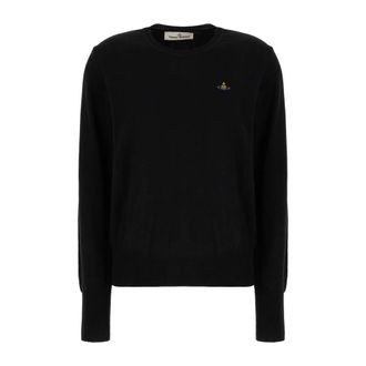 Vivienne Westwood Homme, Pulls, Noir, Taille: M Orb Logo Crew-neck Sweater