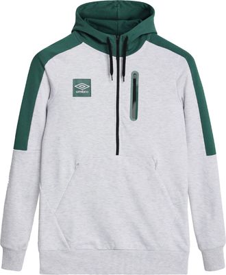 Umbro Terrace Kapuzenpullover mit halbem Rei&szlig;verschluss f&uuml;r Herren (Tanne/Eisblau Marl)