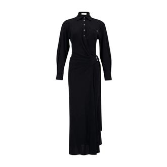 Paco Rabanne Schwarzes Midi-Wrap-Kleid - - Dresses - Damen - Schwarzk - S