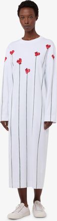 Moschino Robe en coton &eacute;pais imprim&eacute; - Blanc