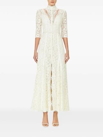 Costarellos robe longue Junia à col claudine - Tons neutres