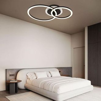 Globo Lighting Deckenleuchte led Dimmbar Wohnzimmerlampe Schlafzimmerlampe Schwarz l 50 cm