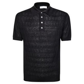 Daniele Fiesoli Homme, Tops, Noir, Taille: M Polo MM Lino Cotone Operata