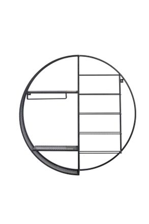 Landscape Weinregal, Schwarz, Metall, 2 Fächer, 80x80x15 cm, Küchen, Küchenmöbel, Küchenregale