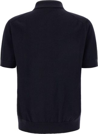 Dolce & Gabbana Mens Blue Virgin Wool Polo Shirt