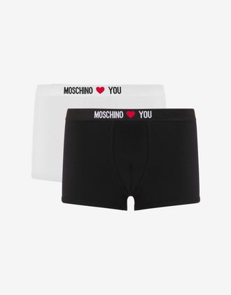 Moschino Ensemble de 2 boxers en jersey stretch My Valentine - Noir