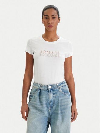 A|X Armani Exchange T-Shirt XW001837 AF16294 U0002 Wei&szlig; Slim Fit