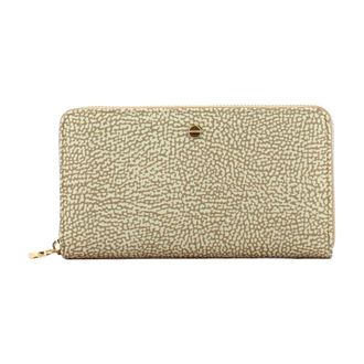 Borbonese Femme, Accessoires, Beige, Taille: ONE Size Portefeuille &agrave; Zip