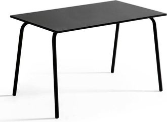 Oviala Table de jardin en acier 120 x 70 cm 6 places noir - Palavas